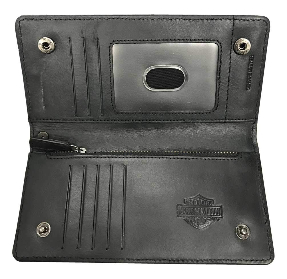 Harley-Davidson Men's Outsider Trucker Bi-Fold Leather Wallet w/RFID HDMWA11648