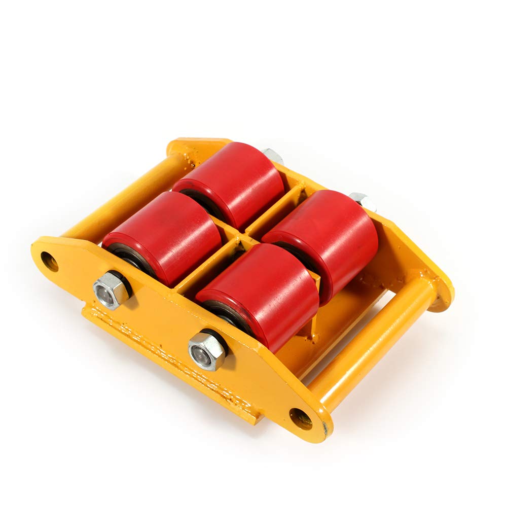 Harbin-Star 1PCS Machinery Skate Dolly, 13200LBS/6T Industrial Machinery Mover, Cast Steel Machinery Moving Skate & 4 Polyurethane-Coated Steel Rollers for Warehouse, Factory