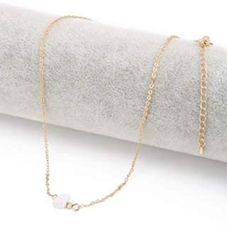 Handmade Howlite Crystal Necklace - Healing Gemstone Jewelry for Women - Ethically Sourced Chain Necklace with Authentic Healing Crystals - Gold Plated Copper Chain with Natural Stone - Gift for Her
