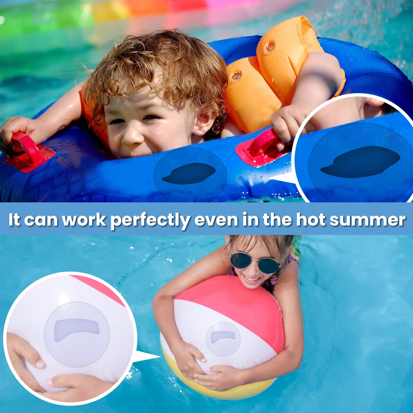 Urdar Brunnr Inflatable Patch Repair Kit Waterproof, Multipurpose Repair Patch for Air Mattress, Bounce House, Pool, Tent, Swimming Ring, Heavy Duty TPU Repair Patch 12Pcs