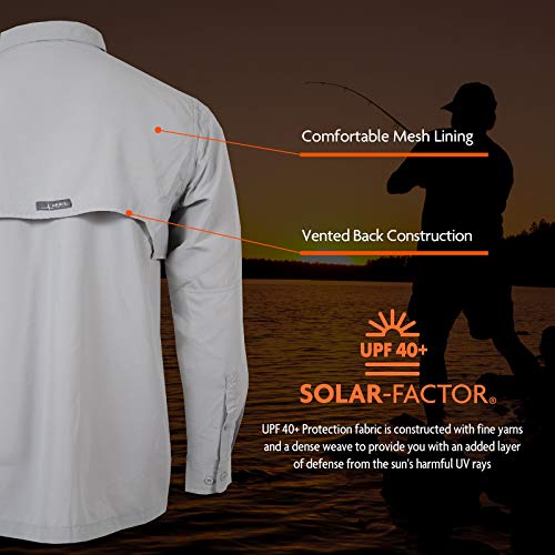 HABIT Men's Belcoast Long Sleeve River Guide Fishing Shirt, Dusk (High Rise), Large