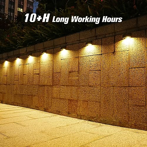 VOLISUN Solar Fence Lights 12 Pack, Warm White & RGB, LED Fence Lights Solar Powered, Fence Solar Light Outdoor Waterproof IP65, Solar Deck Light Decor for Backyard Fence Post Patio Wall Garden
