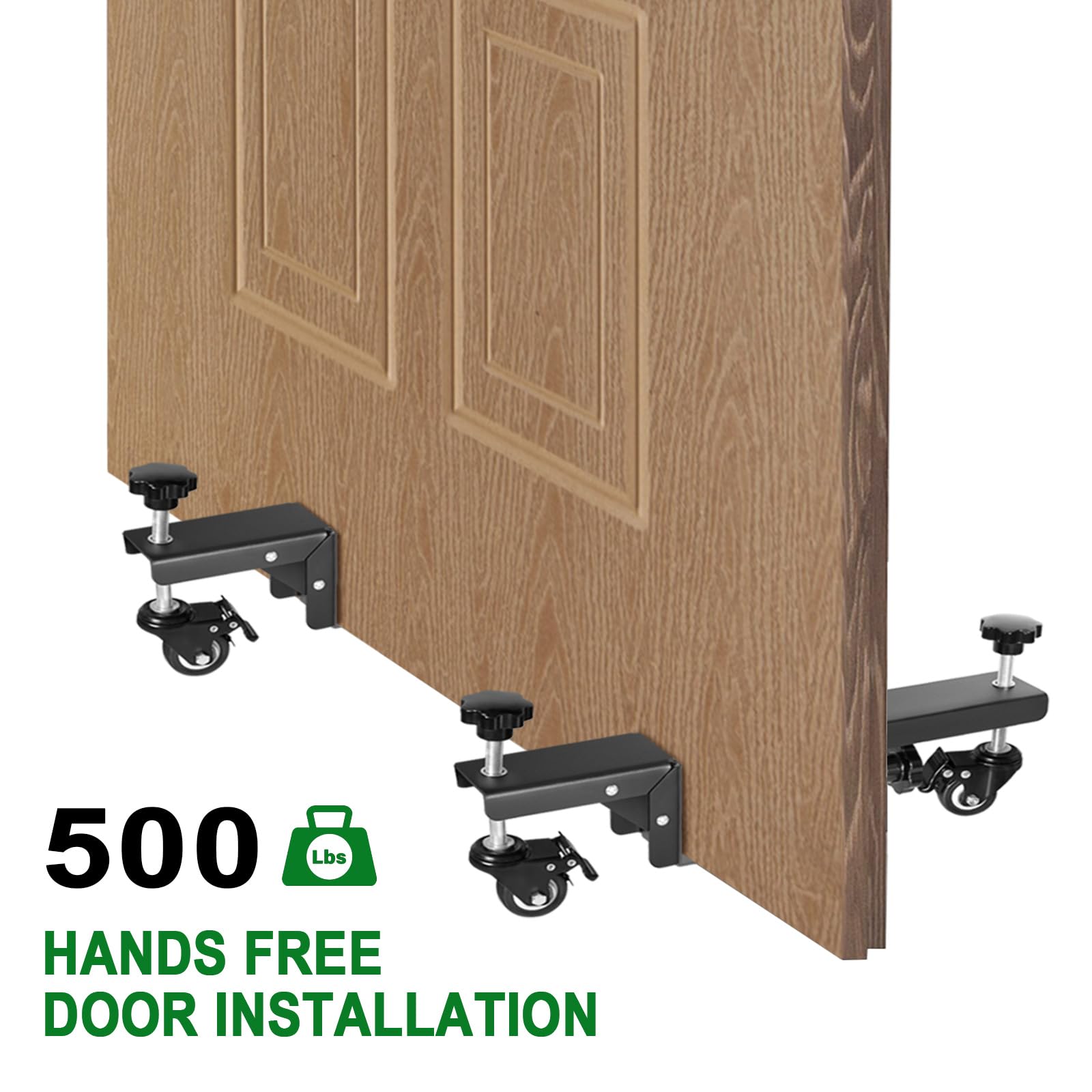 HomiShare Door Installation Kit, Heavy Duty Door Board Dolly for 1-3/8" and 1-3/4" Pre-Hung, Slab, and Front Doors, Black Powder Coated Installation Tool Kit for Commercial & Residential Use