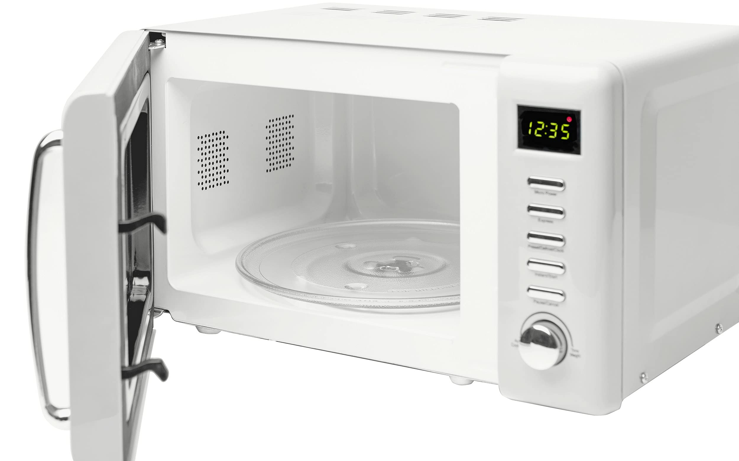 Haden Heritage Vintage 0.7 Cubic Foot 20 Liter 700 Watt Countertop Microwave Oven Kitchen with Turntable and 5 Power Levels, Ivory White