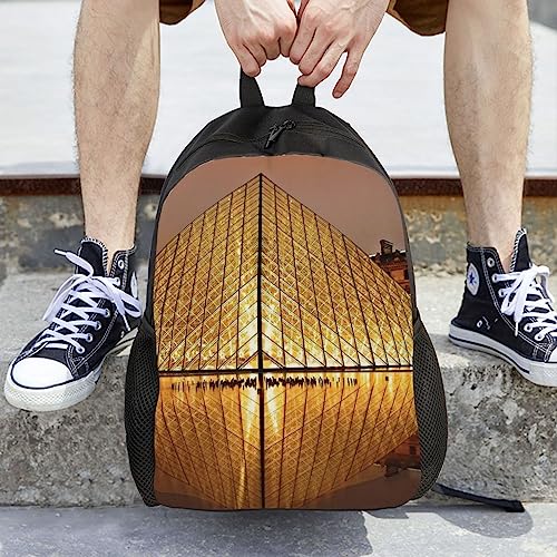 QQLADY Louvre Museum in Paris Travel Backpack for Women Men Carry On Backpack Waterproof 15.6inch Laptop Backpack Hiking Casual Bag Backpack