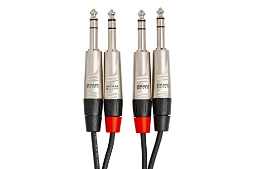 Hosa HSS-010X2 Dual REAN 1/4" TRS Pro Stereo Interconnect Cable, 10 Feet