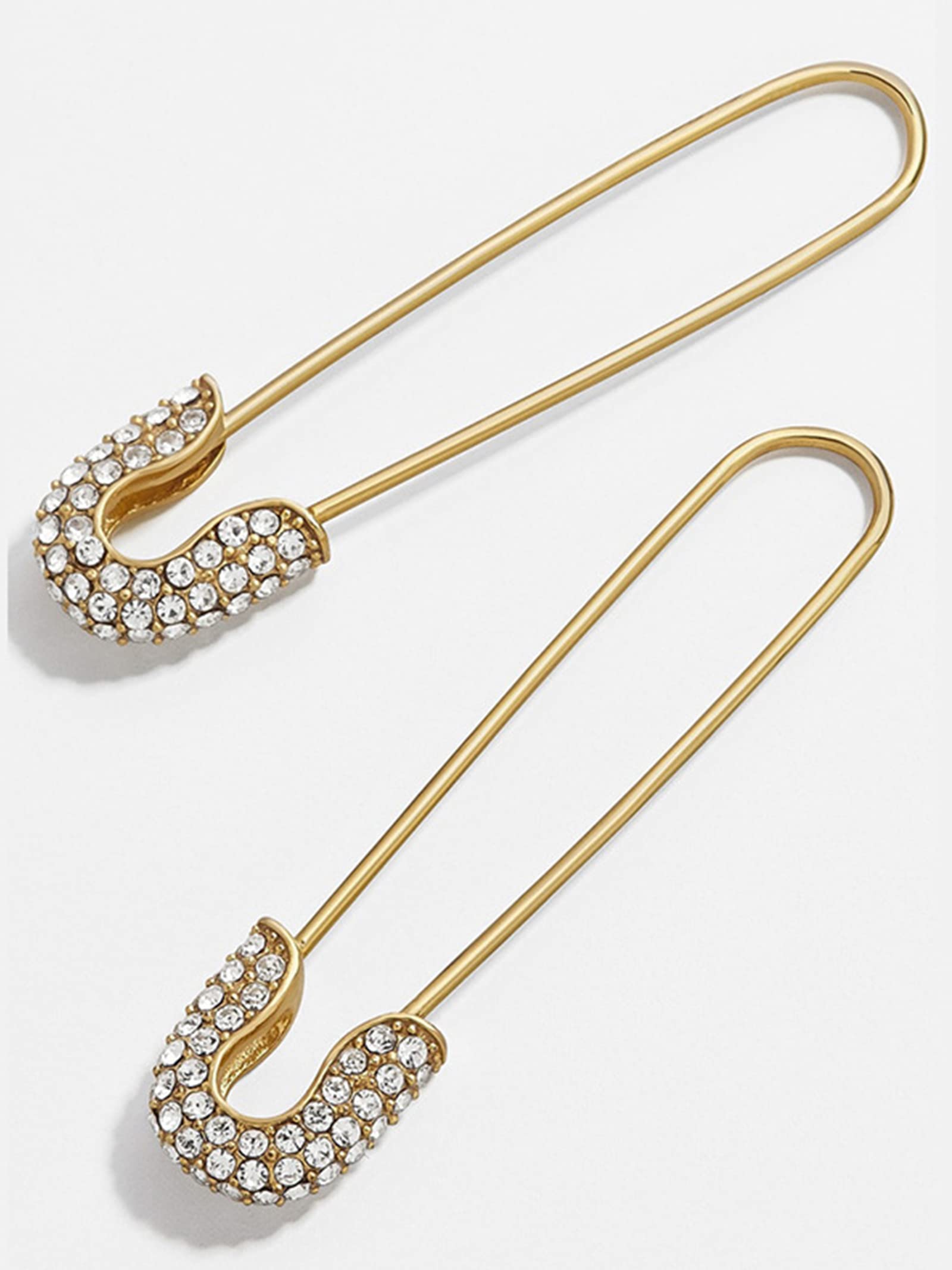 Heart Safety Pin Earrings 14K Gold Plated Paper Clip Earrings Personalized Pin Earrings for Women(gold)