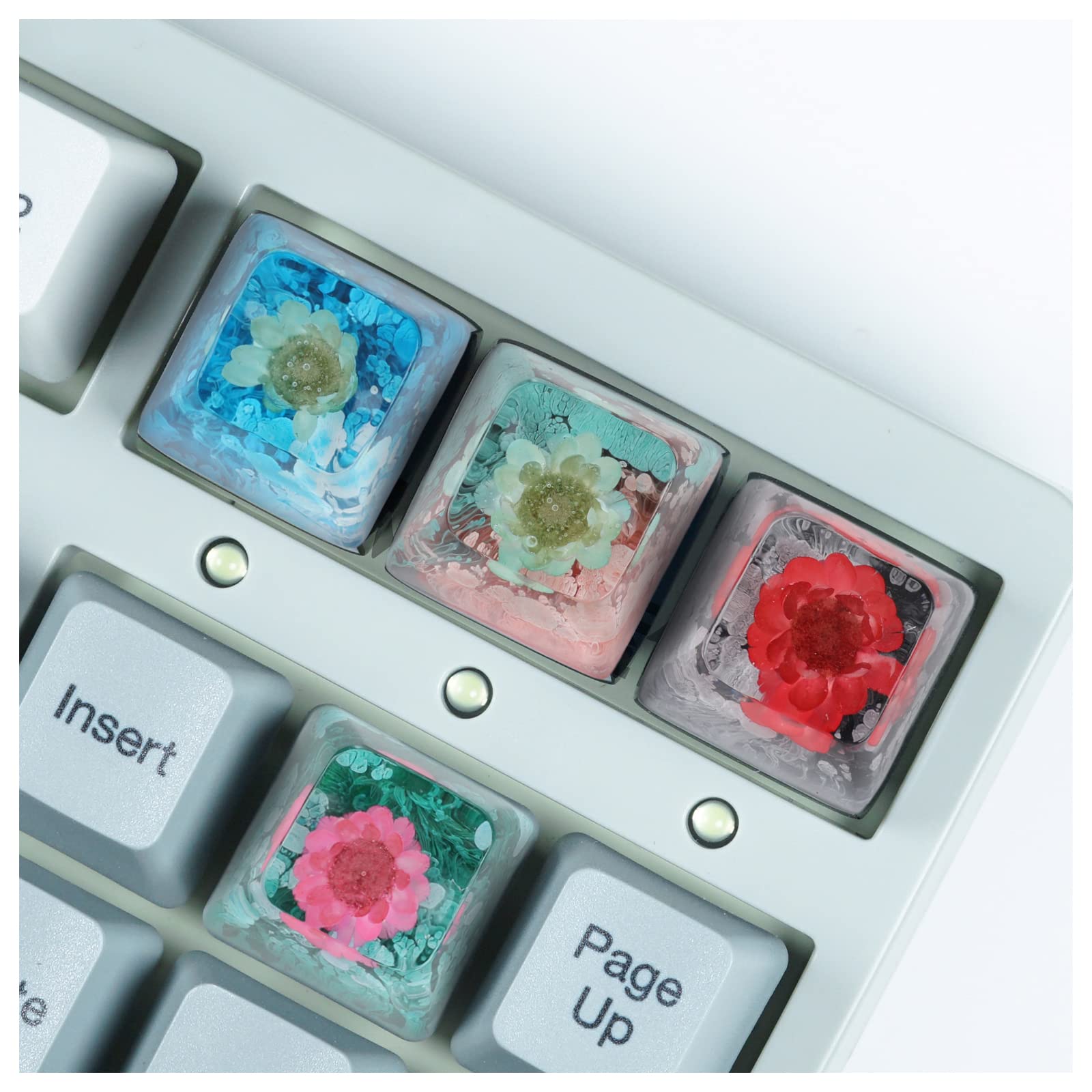 Pearlead Resin Backlit Keycap SA Profile Keycap R4 Keycap Esc Keycap Gaming Keyboard Keycap DIY Replacement Keycap for Mechanical Keyboard MX Switch Bluebell