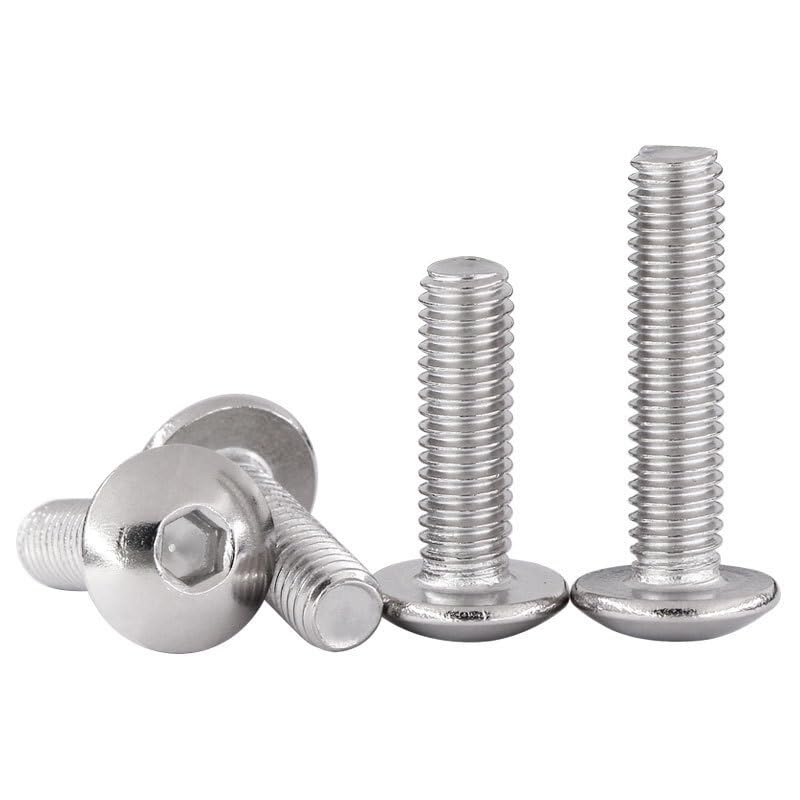 Hexagon Socket Screws 304 Stainless Steel Hexagon Socket Screws Large Flat Head Machine Screws Umbrella Head Screws Bolts (Size : M5*12 10pcs)