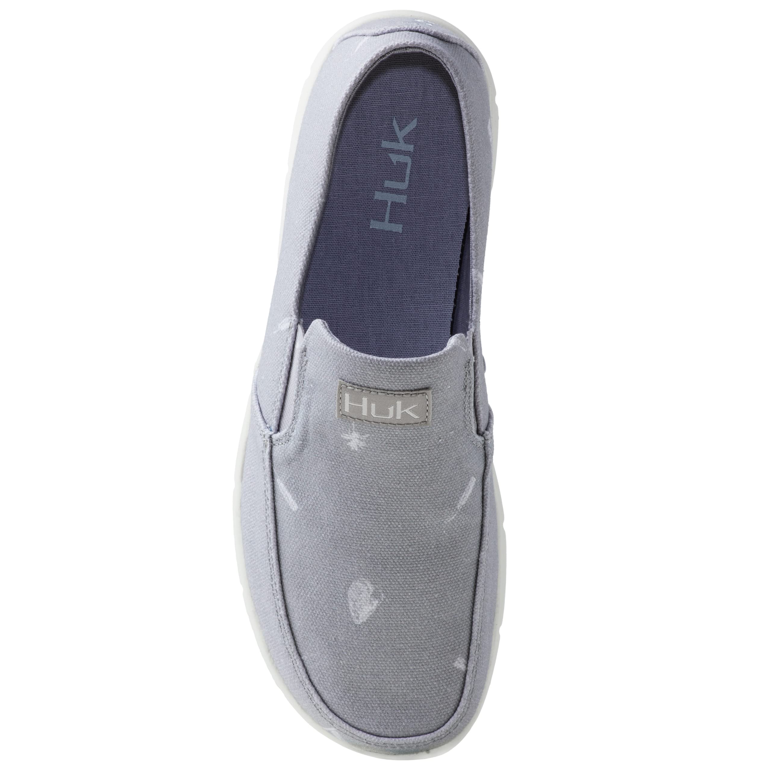 HUK Brewster Slip On Shoe | Wet Traction Fishing & Deck Shoes, Print - Glacier, 9