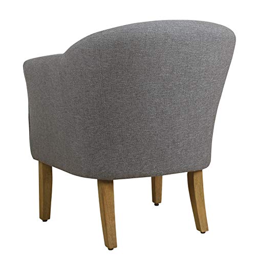 HomePop Barrel Shaped Accent Chair, Gray and Brown