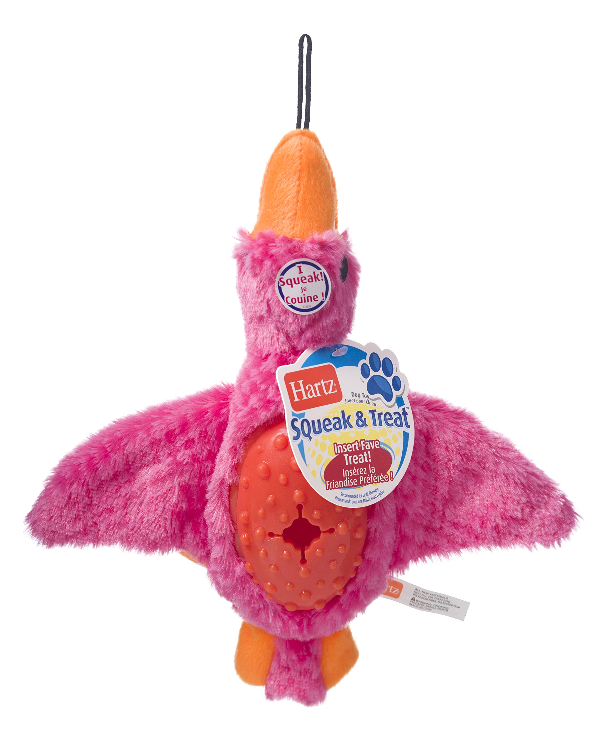 Hartz Squeak & Treat Duck Treat Dispensing Dog Toy, 1 Count