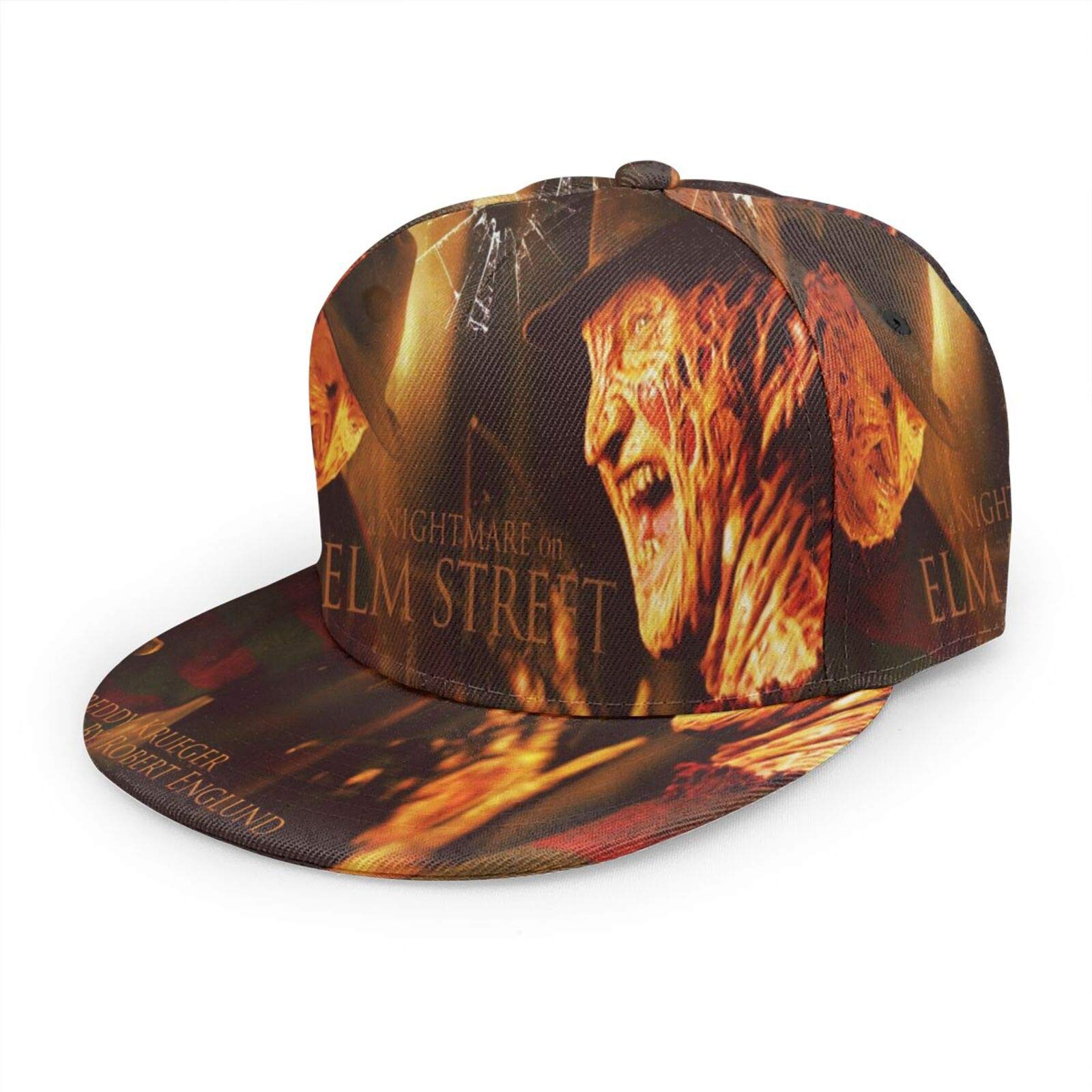HectorLewiss Personalized Cap Freddy Krueger Unisex Baseball Cap - Style A Flat Brim - Snap Back - Black Hat Adjustable Hip-Hop Hat Outdoor Trucker Cap One Size