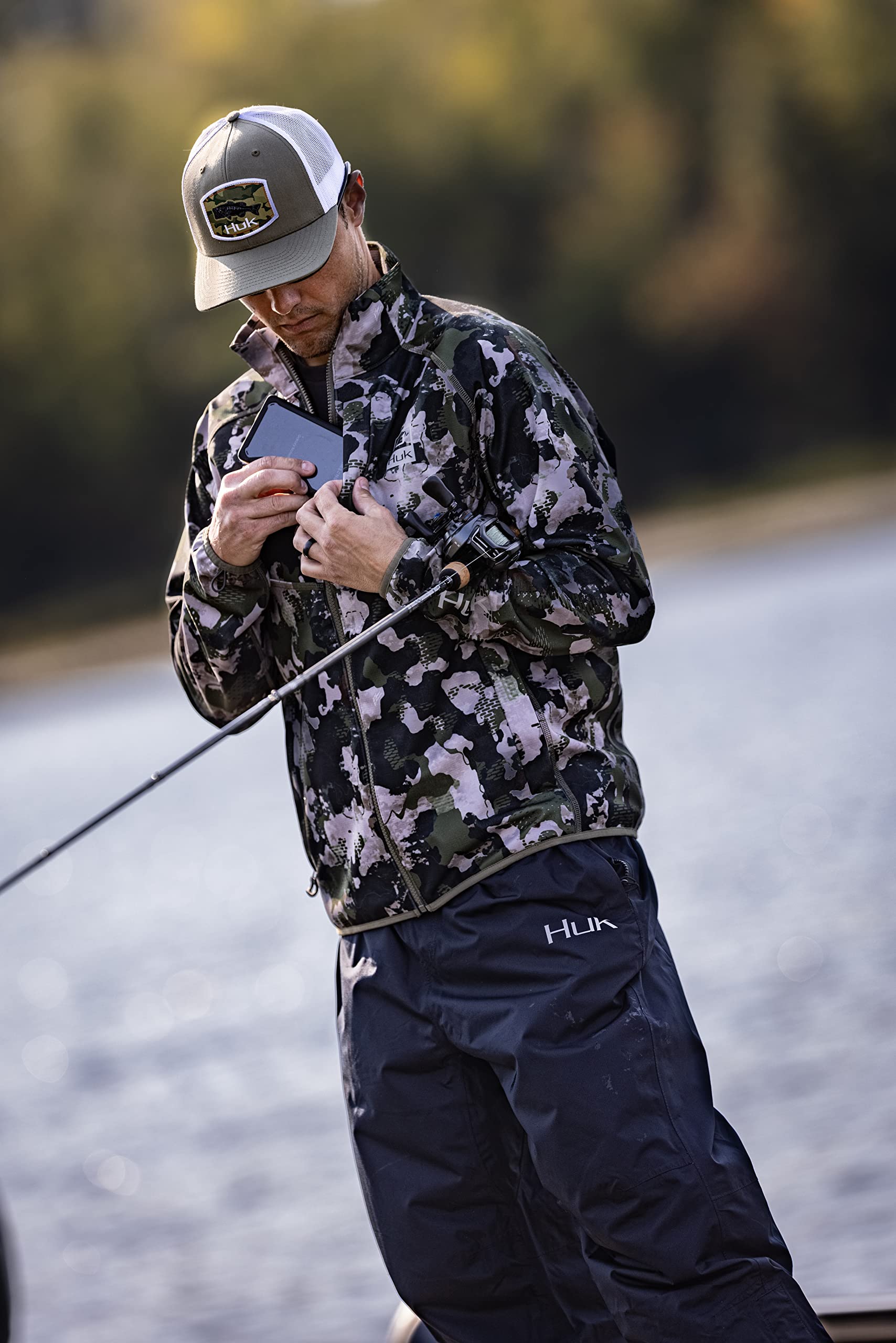 Huk Men's Gunwale Water Proof & Wind Resistant Rain Pant, Black, Medium