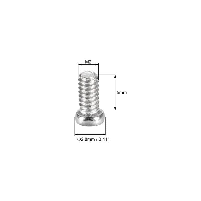 Tool parts M2 x 5mm Laptop Computer Screws 2.8mm Dia Head Screw Silver Tone 100pcs
