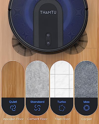 Thamtu G20 Robot Vacuum and Mop Combo, with Self-Emptying Base, Auto Carpet Boost, 3000Pa Suction for Powerful Cleaning, APP and Voice Control, Pet Hair Cleaning, is Ideal for Household Cleaning