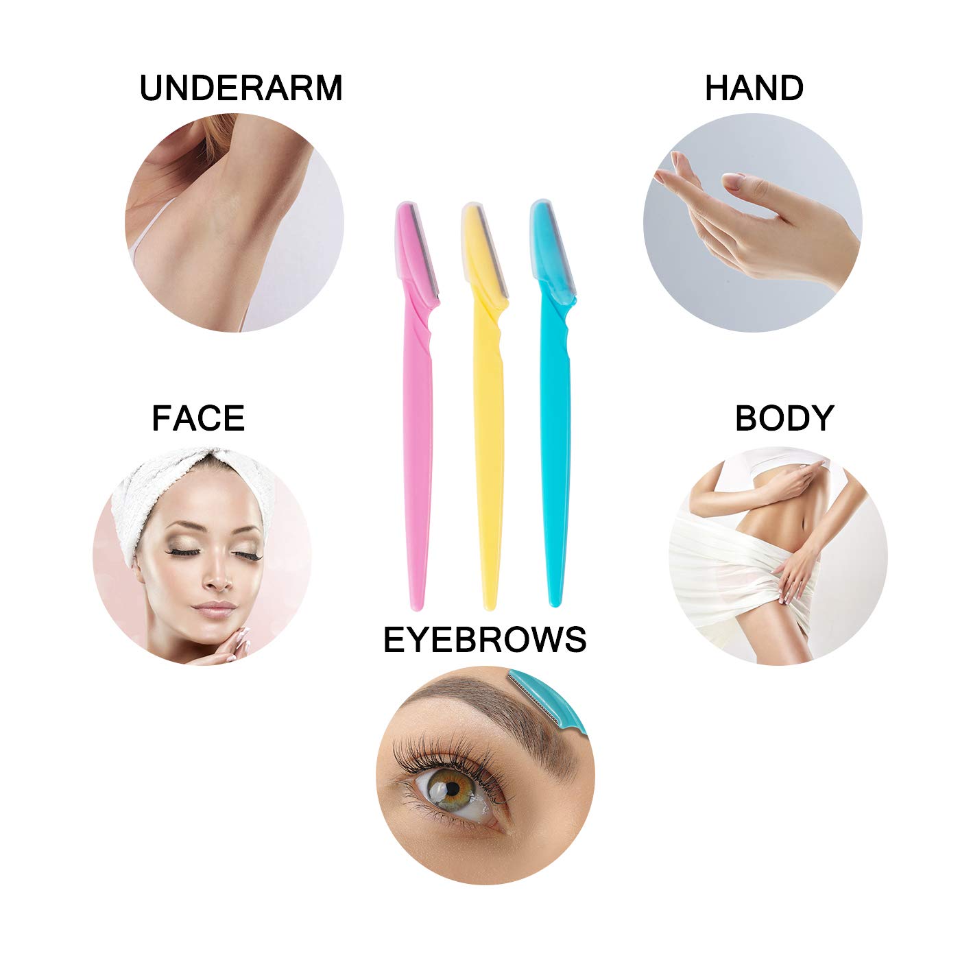 Jakie-Mar Total 36pcs Eyebrow Razors Multifunctional Face Razor and Eyebrow Shaper With Precision Cover for Men & Women