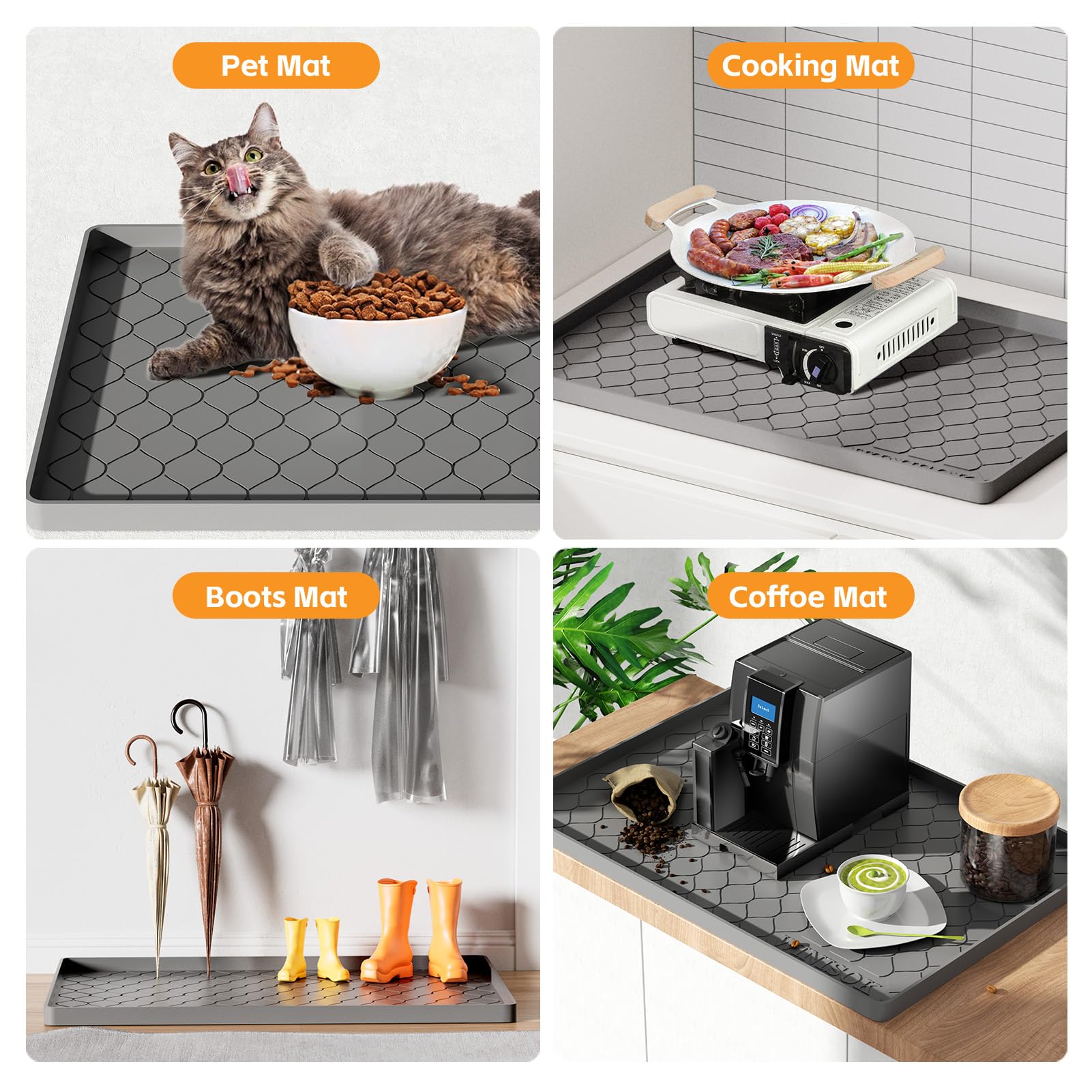 Winisok Waterproof Under Sink Mat -34β x 22β Cabinet Liner for Kitchen & Bathroom, Shelf Protector Silicone Under Sink Tray, Kitchen Cabinet Organizers and Storage Sink Drip Tray