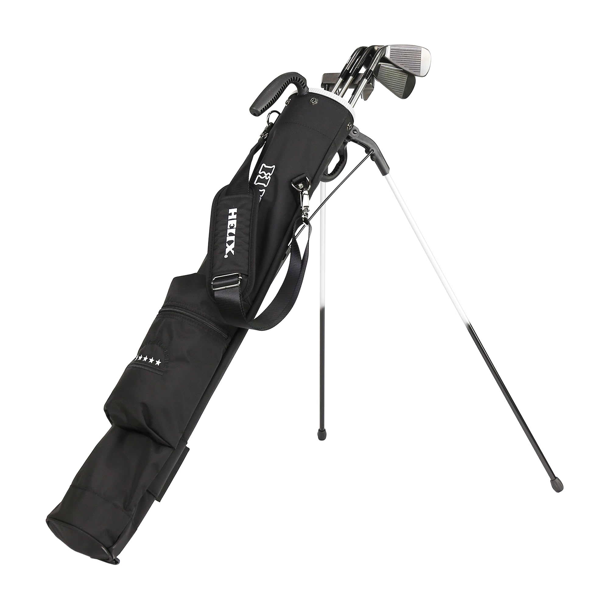 HELIX Lightweight Portable Golf Carry Bag with Shoulder, Practice Sunday Bag (Black)
