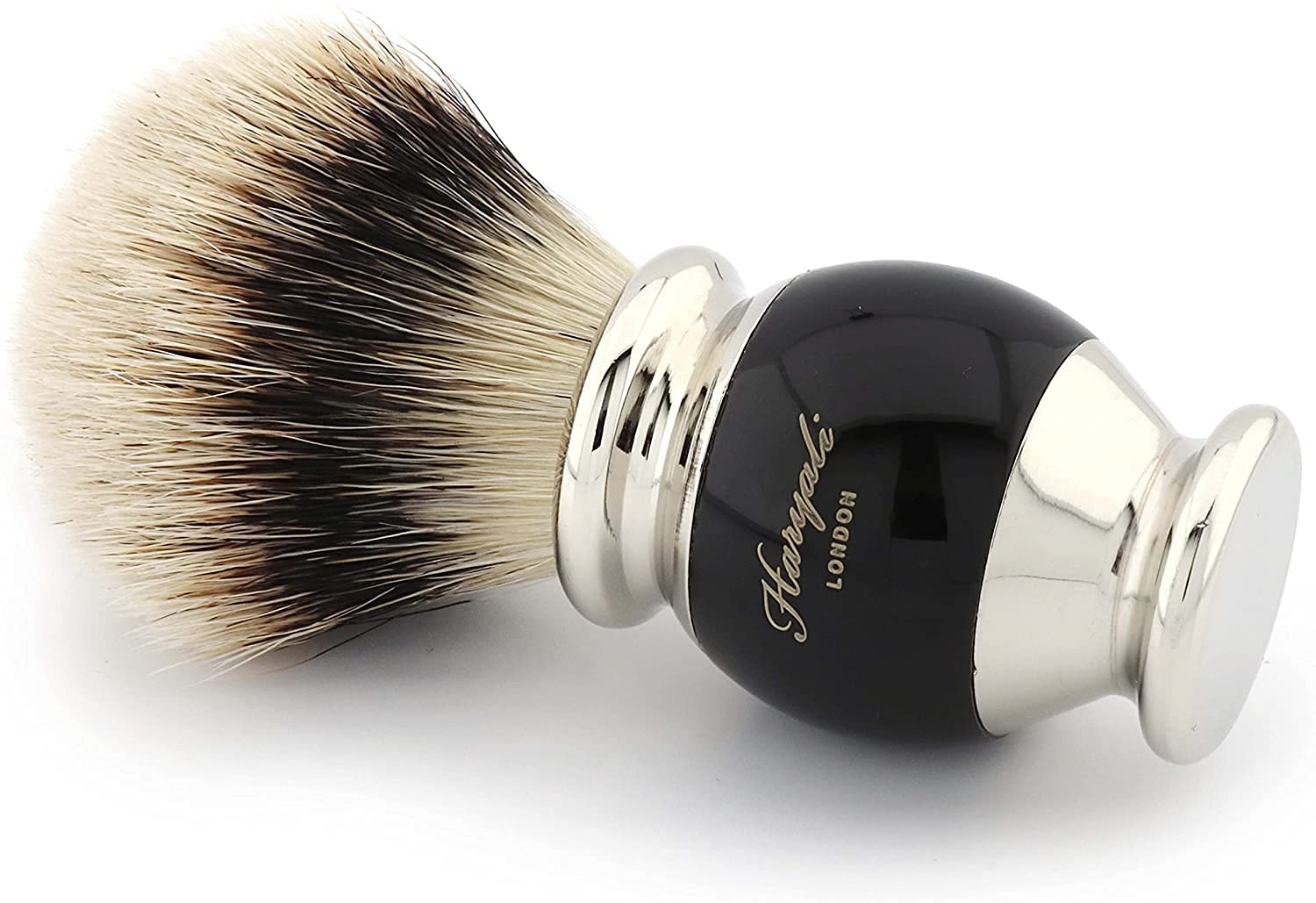 Haryali London Pure Silver Tip Badger Hair Shaving Brush with Brush Stand/Holder