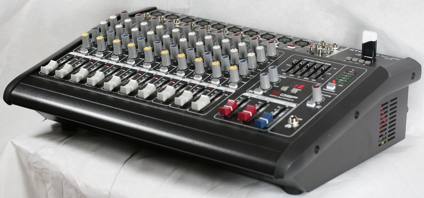 GTD-Audio 10 Channal 2000Watt Professional Powered Mixer Amplifier (500w RMS) BM-228
