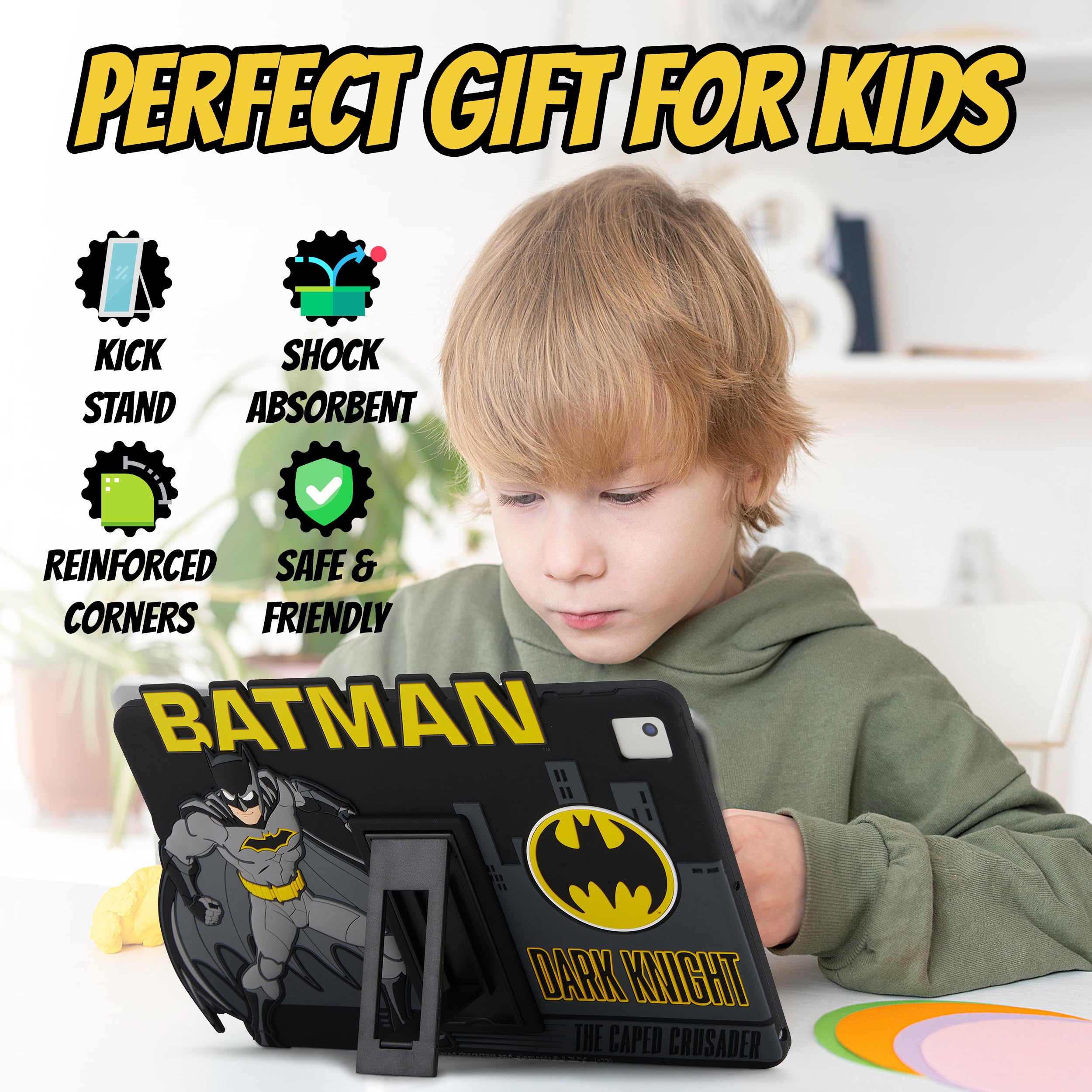 Hello Kitty Kids Case for iPad, 9th Generation iPad Case, iPad 8th Generation Case, iPad 7th Generation Case, iPad 10.2 Case 2021/2020/2019, Tablet Cover with Stand, Shockproof Silicone Protector