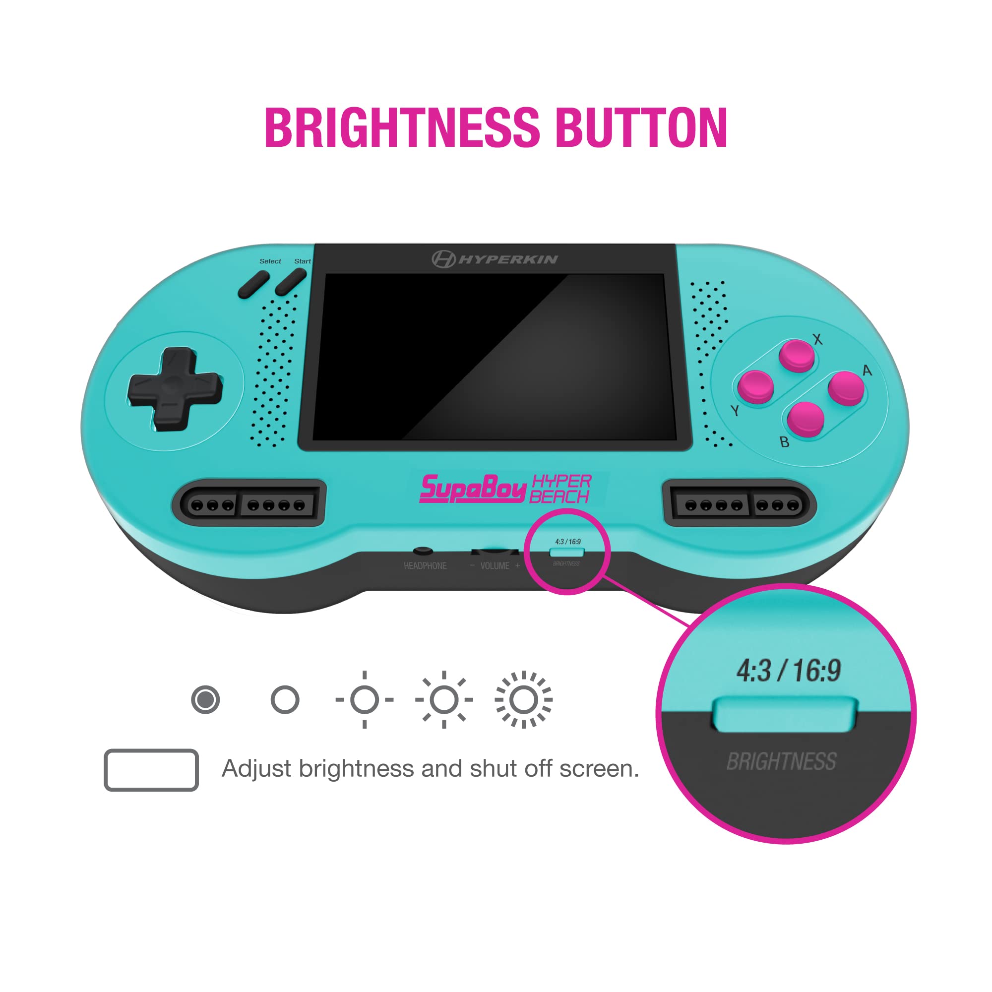 Hyperkin SupaBoy Portable Pocket Console for Super NES/Super Famicom (Hyper Beach) - Super NES;