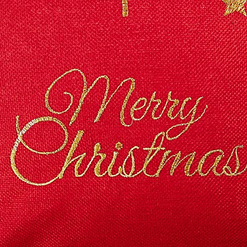 Violet Linen Seasonal Xmas Christmas Holiday Glories Pattern, Polyester Embroidered Jacquard, Ornaments, 18 Inch x 18 Inch, Square, Decorative Accent Throw Pillow