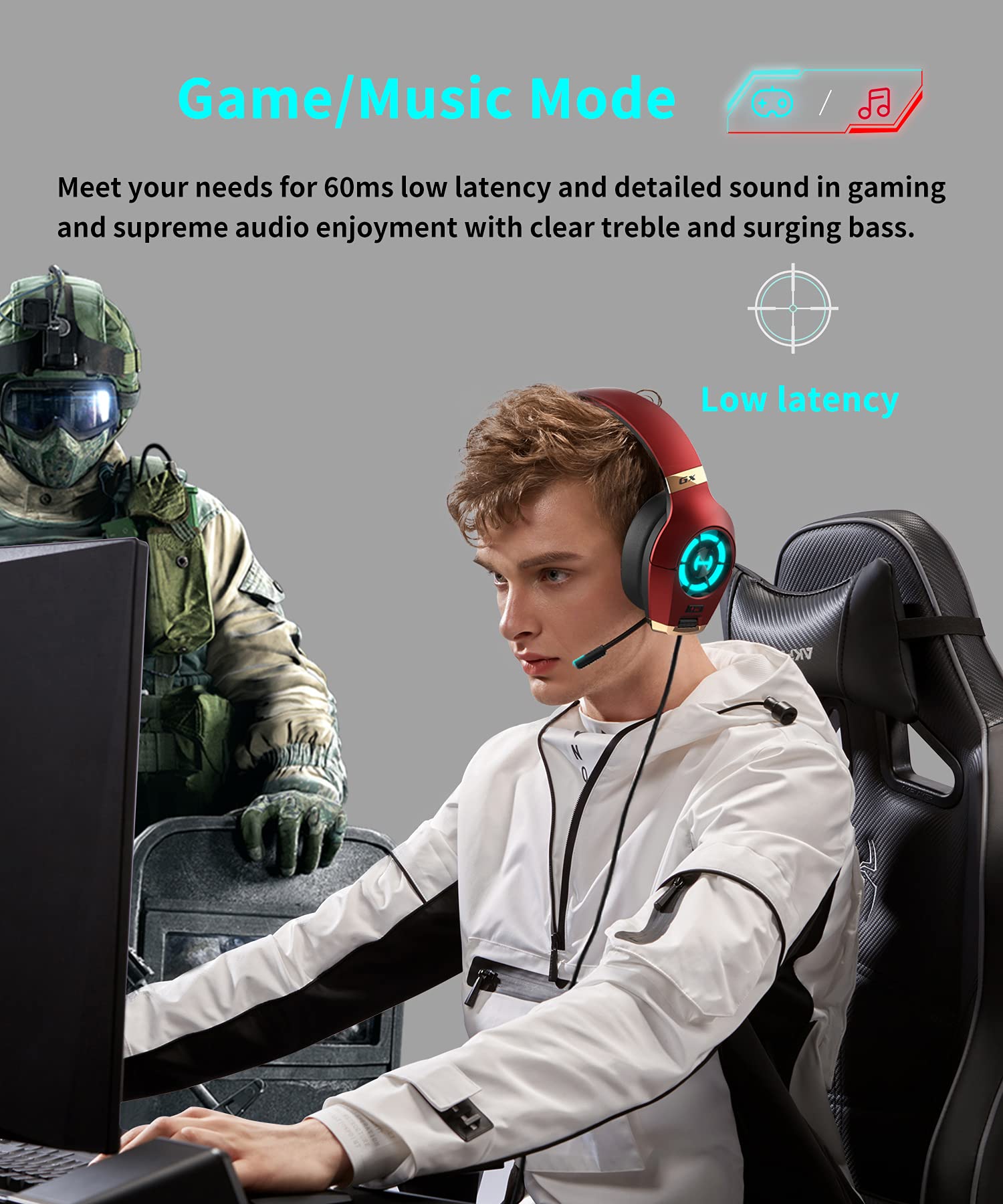 HECATE by Edifier GX Xbox Gaming Headset, Hi-Res Audio, Noise Cancelling Wired Gaming Headphones with Microphone for PS4/ PS5/ PC/Switch/Xbox Gamepad - USB/Type-C/3.5mm - RGB Lighting - 50mm Driver