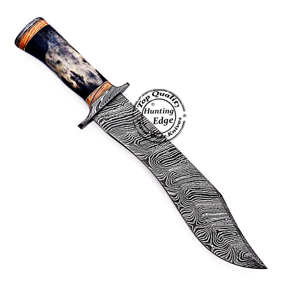 HE-823 Custom Handmade 15" Damascus Steel Hunting Knife, Perfect Grip, 100% Prime Quality