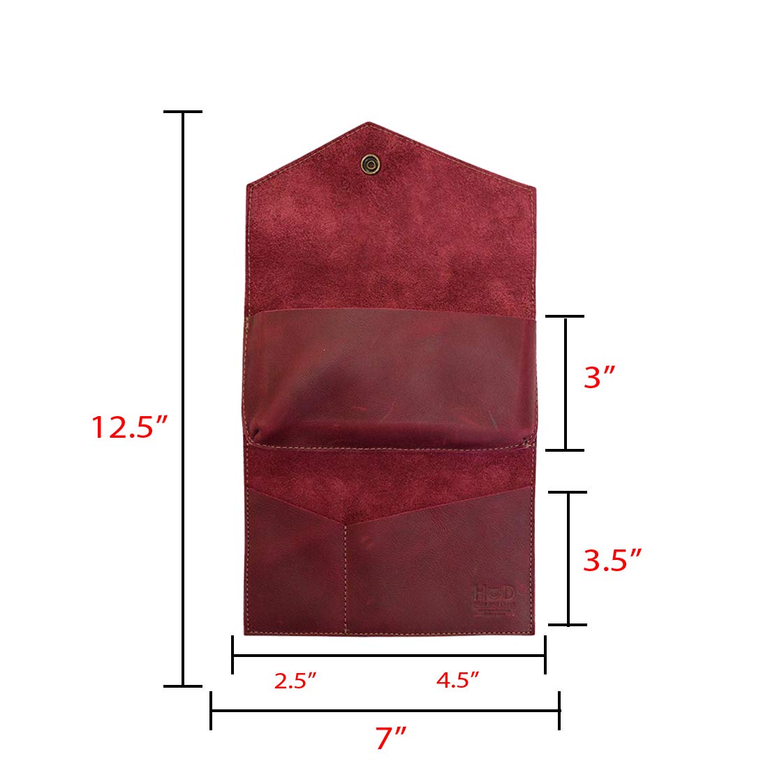 Hide & Drink, Leather Cell Phone Wallet, Holds Up To 4 Cards Plus Folded Bills/Traveling Accessories/Case/Pouch/Money Organizer, Handmade :: Single Malt Mahogany