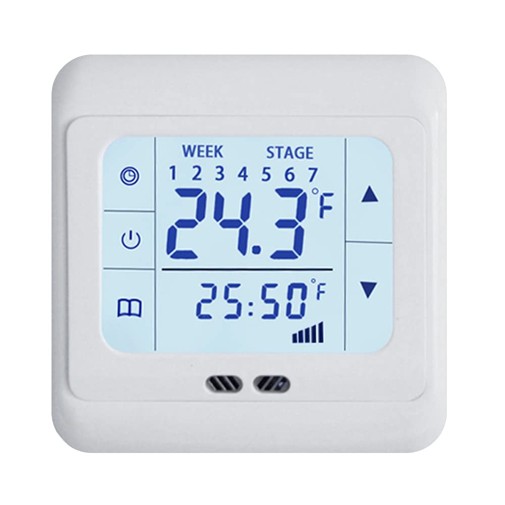 heiou Electric Heating Thermostat 0-99 (℃) 16000 (mA) Touch LCD Screen Floor Heating Thermostat Controller 16A Electric Heating Film Heating Cable