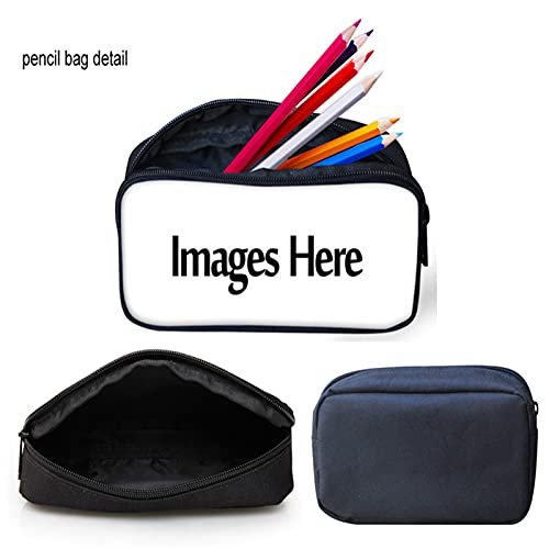 Wanyint Shark Animal Print School Backpack Blue Elementary Teen Kids Book Bags Lunchbox Pencil Case Pouch, Lightweight Back Pack Messenger Bag