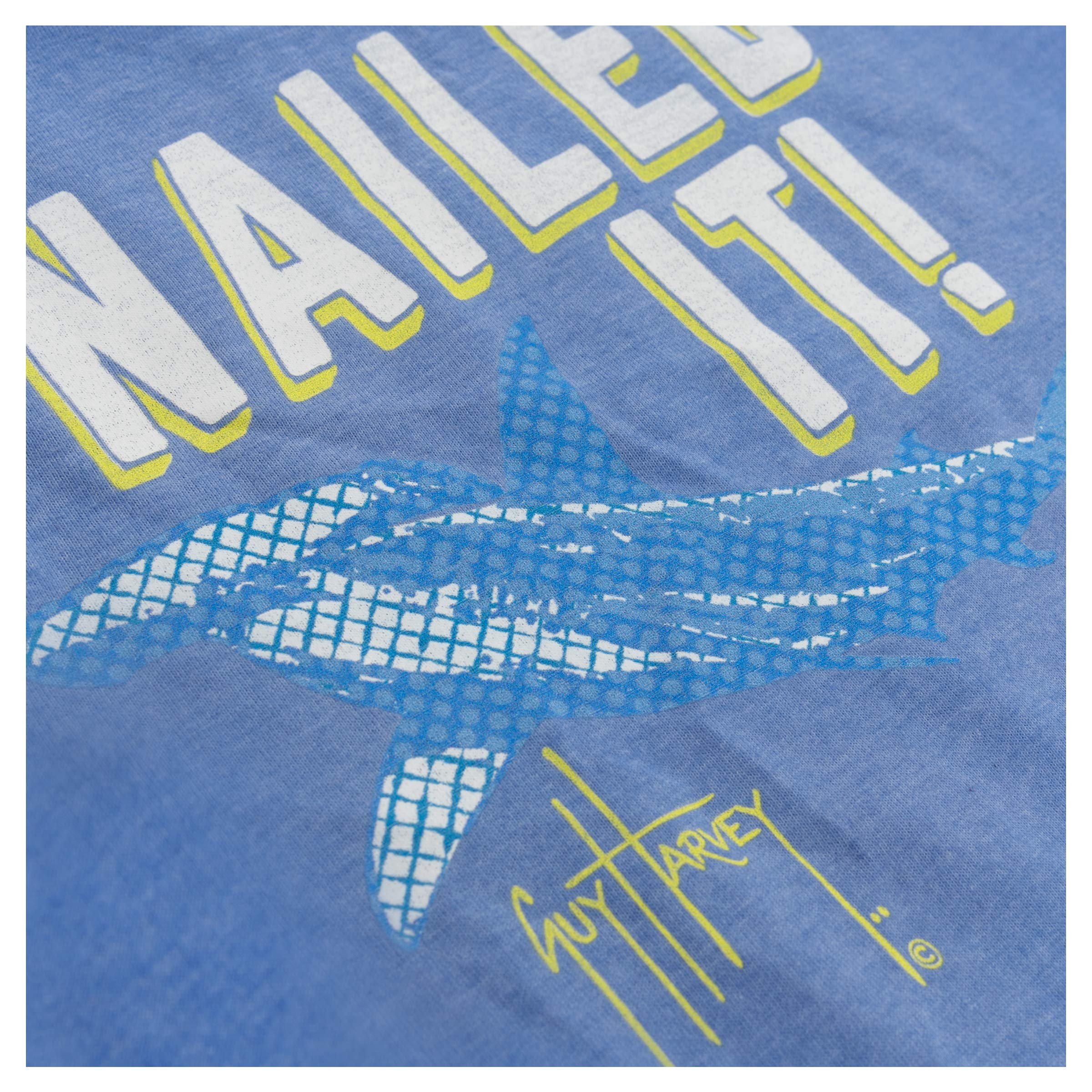Guy Harvey Boy's Nailed It Long Sleeve T-Shirt, Heather Royal, XL