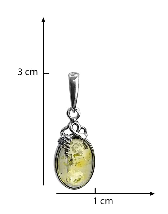 Ian and Valeri Co. Lemon Amber Sterling Silver Classic Grape Leaves Pendant