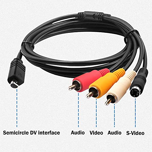 Guy-Tech 5ft A/V Audio Video TV Cable/Cord Compatible with DCR-DVD755 DCR-DVD810 DCR-DVD850/e/v