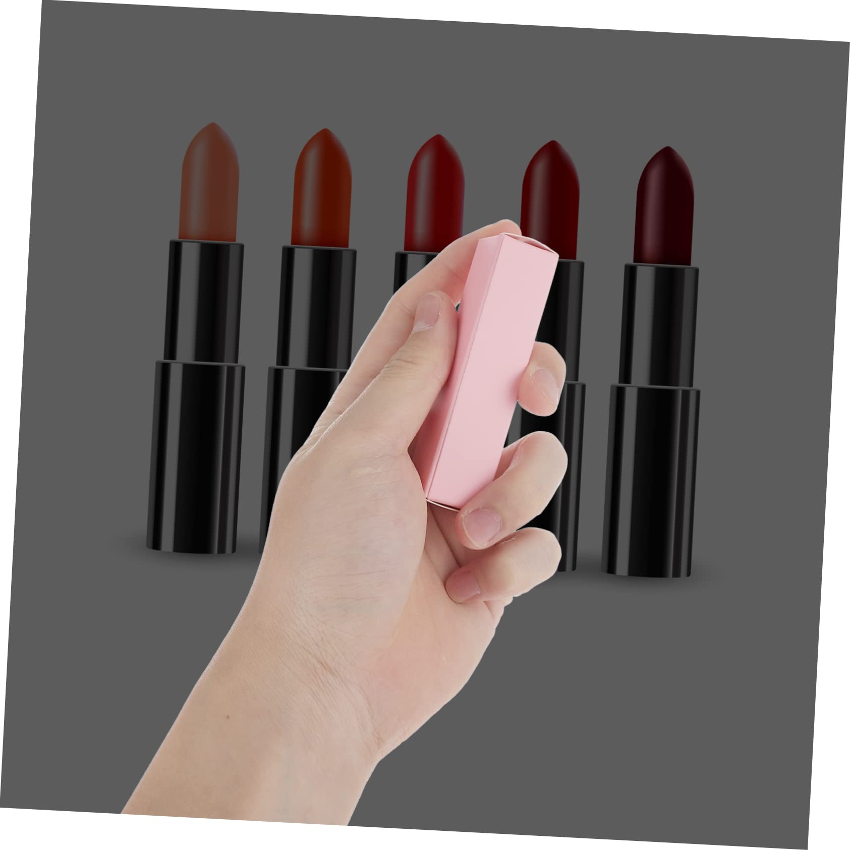 HEALEEP Paper Gift Boxes 50Pcs Boxes handmade paper box bulk Lip Gloss Storage Oil Lipstick Bottle Packaging tubes empty black suitcase lipstick bag kraft paper carton Brown Gift Boxes