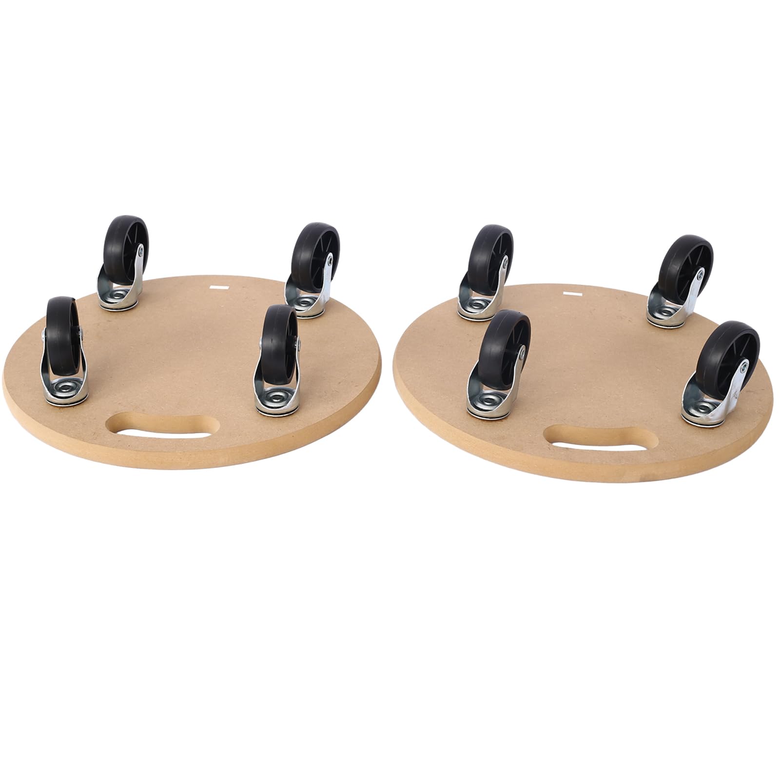 Heavy Duty Furniture Moving Dolly, Wood Rolling Mover with Wheels for Piano, Couch, Fridge, Heavy Items - Securely Holds 500 Lbs (2pcs 15" Round Platform), Black
