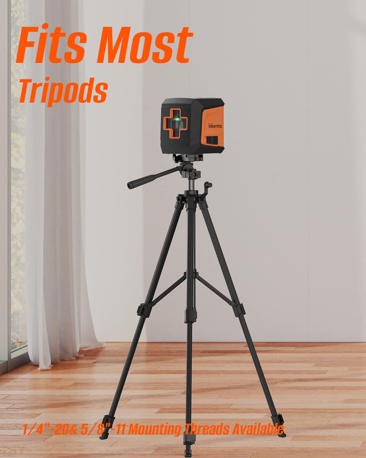 inkerma Laser Level Tool, Green Cross Line Laser Level Multipurpose Laser Lever for Picture Hanging Construction Wall Writing Tile Installation with horizontal and vertical line