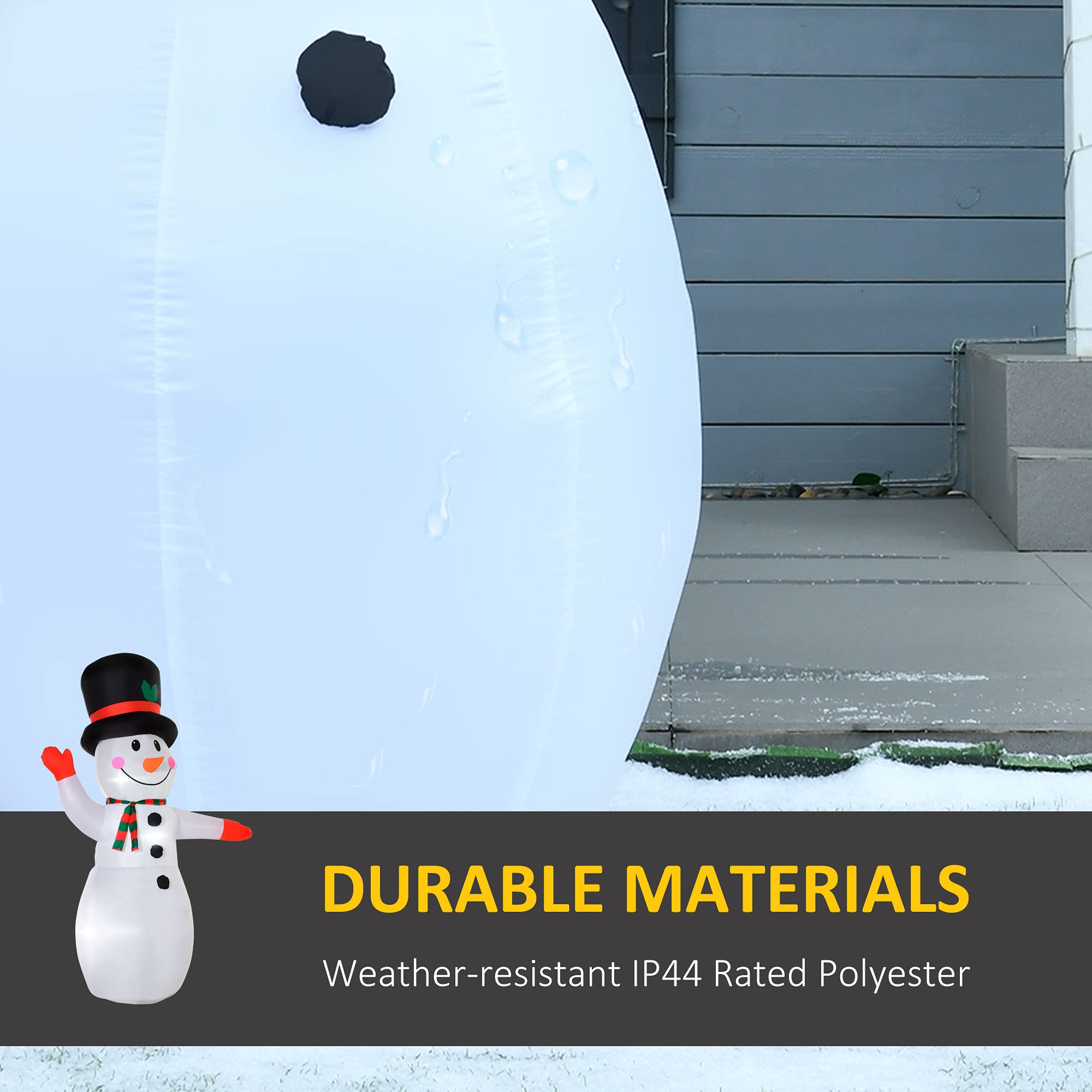 HOMCOM 8β Christmas Inflatables Outdoor Decorations Snowman, Blow-Up Yard Christmas Decor with LED Lights Display