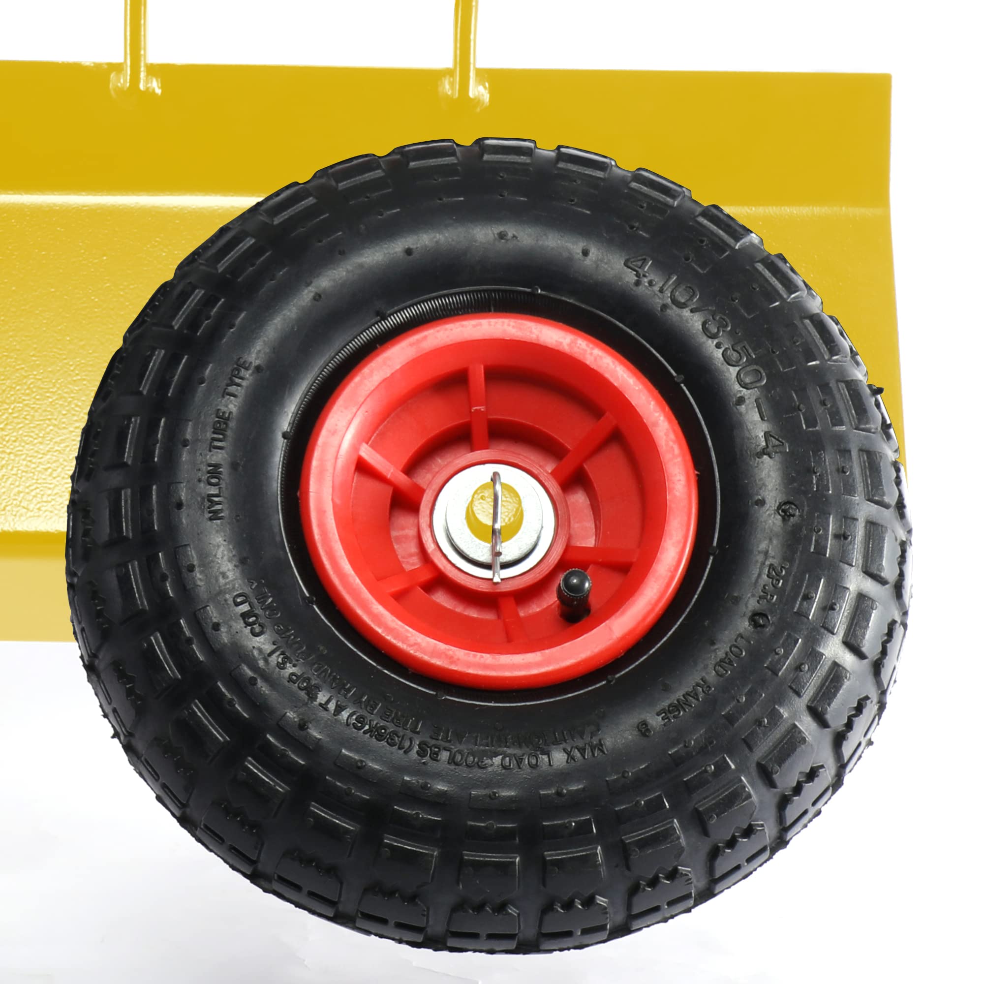 Heavy Duty Panel Dolly, Extended Model Slab Dolly w/Handle & 2 10" Pneumatic Wheels 600LBS Capacity for Drywall Sheet Heavy Appliance & Material Handling All Terrain Moving Cart Panel Dolly - Yellow