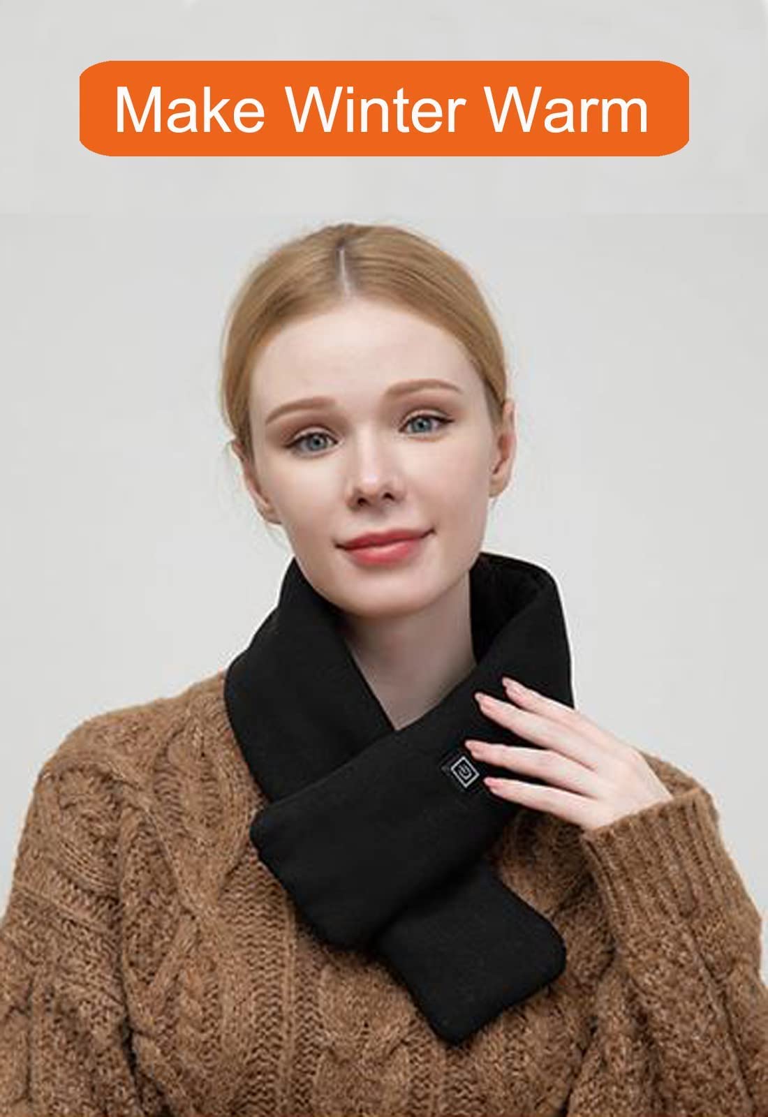 hYwecy Heated Scarf-Three Temp Setings-USB Powered By Power Bank,Heating Scarf for Women/Men(Without Power Bank)