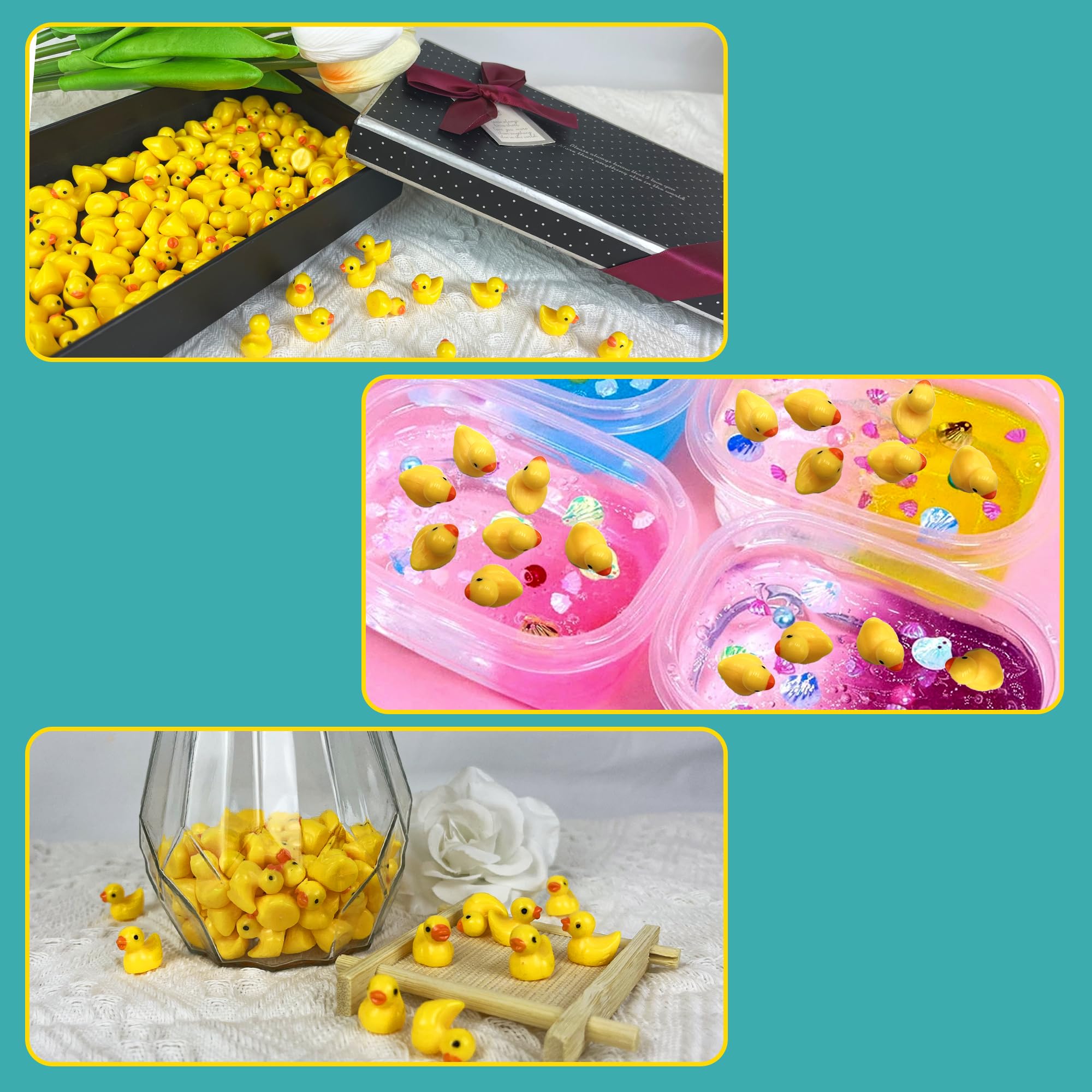 HAVAGDTM 120 PCS Mini Ducks Miniature Duck Figures for Ornament Miniature Garden Aquarium Mini Ducks DIY Handmade School Project Party Favor