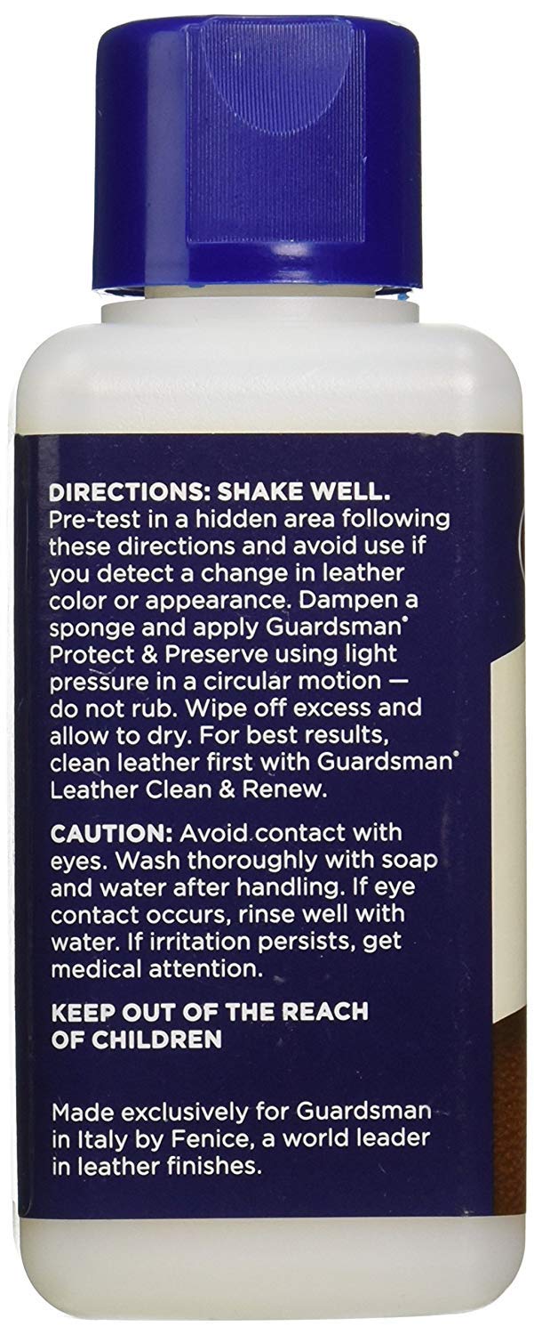 Guardsman Protect & Preserve for Leather 8.4 oz - Repels Stains, Retains Color and Softness, Great for Leather Furniture & Car Interiors - 471000-2 Pack