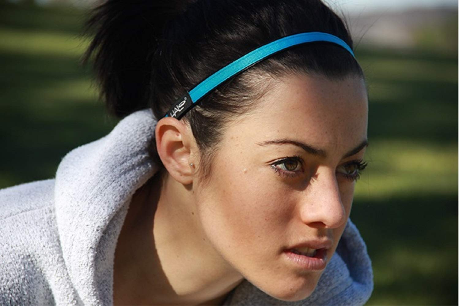 Halo Hairband Headband Sweatband Black 0.5 inch wide