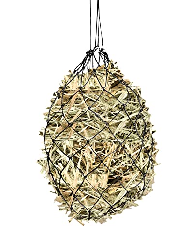 QWORK Slow Feeding Horse Hay Nets, 4" Hole Hay Feeders, 40" Slow Feeding Hay Nets, Hay Nets, Equestrian Feeding Supplies