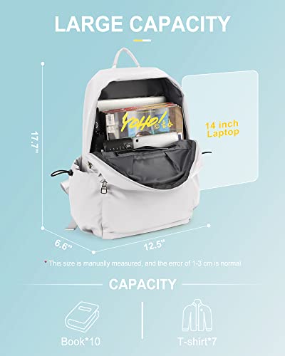 UPPACK Backpack For WomenAesthetic White Backpack For Men Lightweight Gym Backpack Casual Daypack Laptop Backpack College