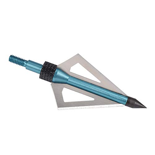 Hunting Broadheads, 12PK 3 Blades Archery Broadheads 100 Grain Screw-in Arrow Heads Arrow Tips for Crossbow and Compound Bow Blue (Pack of 12)