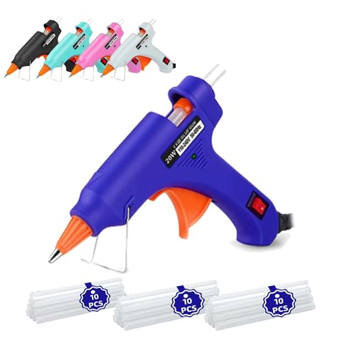 Hot Glue Gun Kit Mini: Mini Hot Glue Guns Kit with 20 Sticks Melt Glue Gun Craft for Kids School DIY Arts Home Quick Repairs