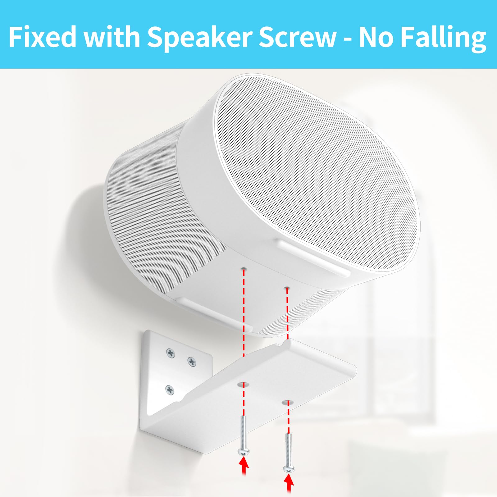 Heavy-duty Metal Speaker Mount for Sonos Era 300 Wall Mount Bracket - Space Saving Speaker Wall Mount Shelf Compatible with Sonos Era 300 Mount for Better Sound, White